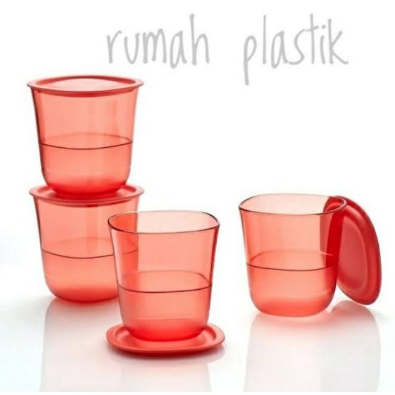 Jual crystalline low glass tupperware bloomia (4) / gelas kristal ...