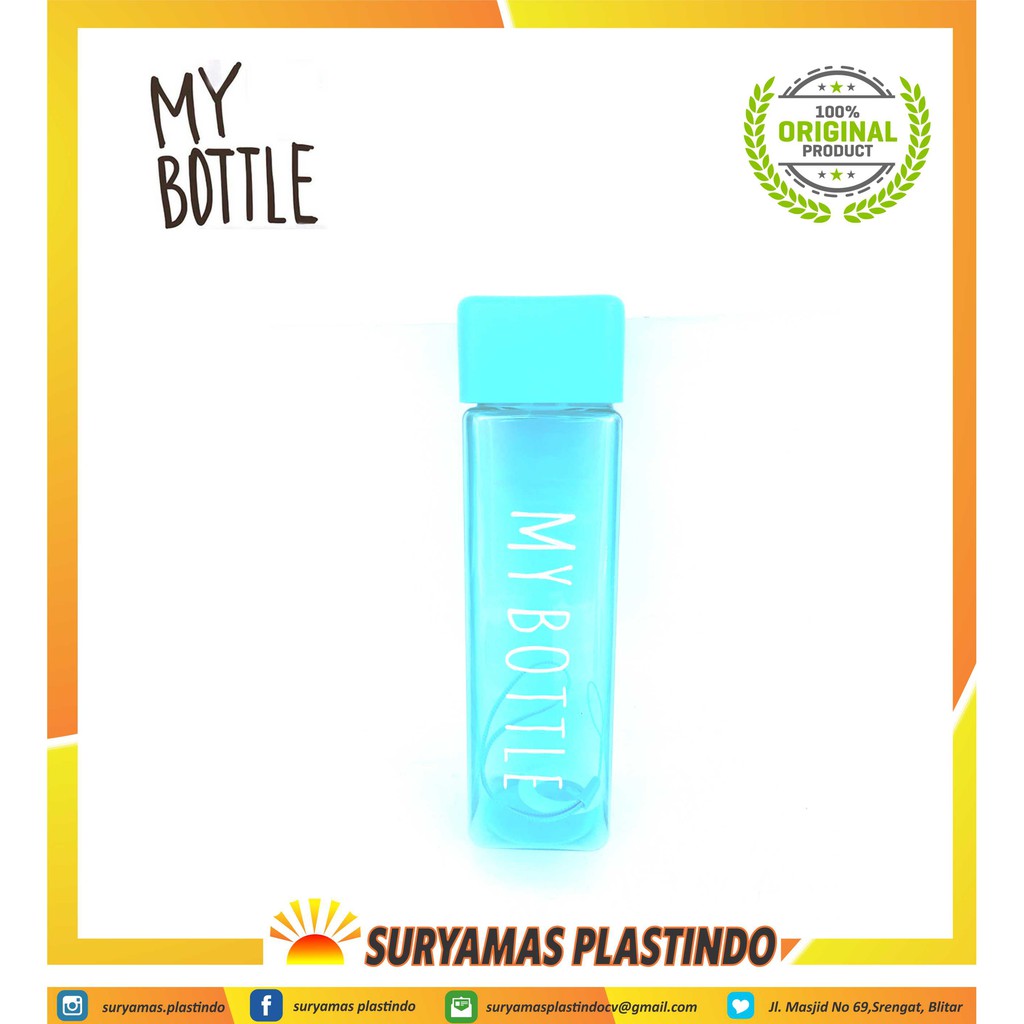 Jual My Bottle Bening warna Segi Atau Petak / Botol minum kotak 500ML ...