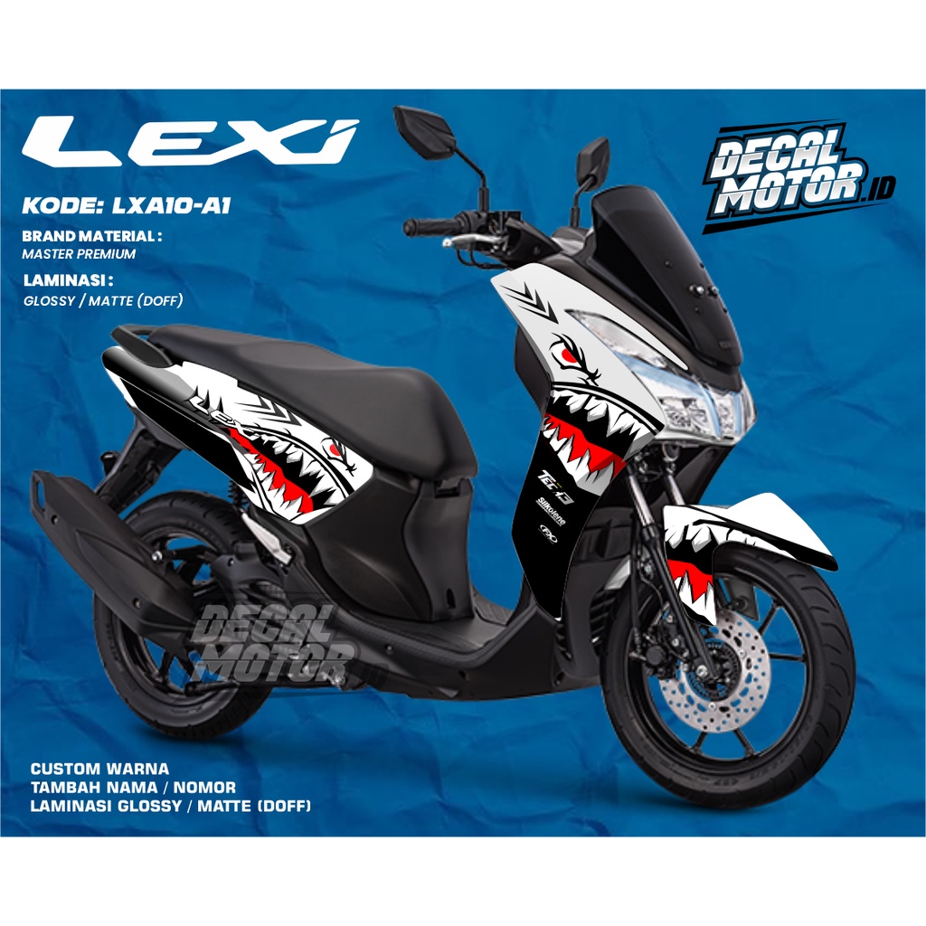 Jual NEW ! Full Body Yamaha Lexi Motif Hiu - Sticker Decal Lexi Shark ...