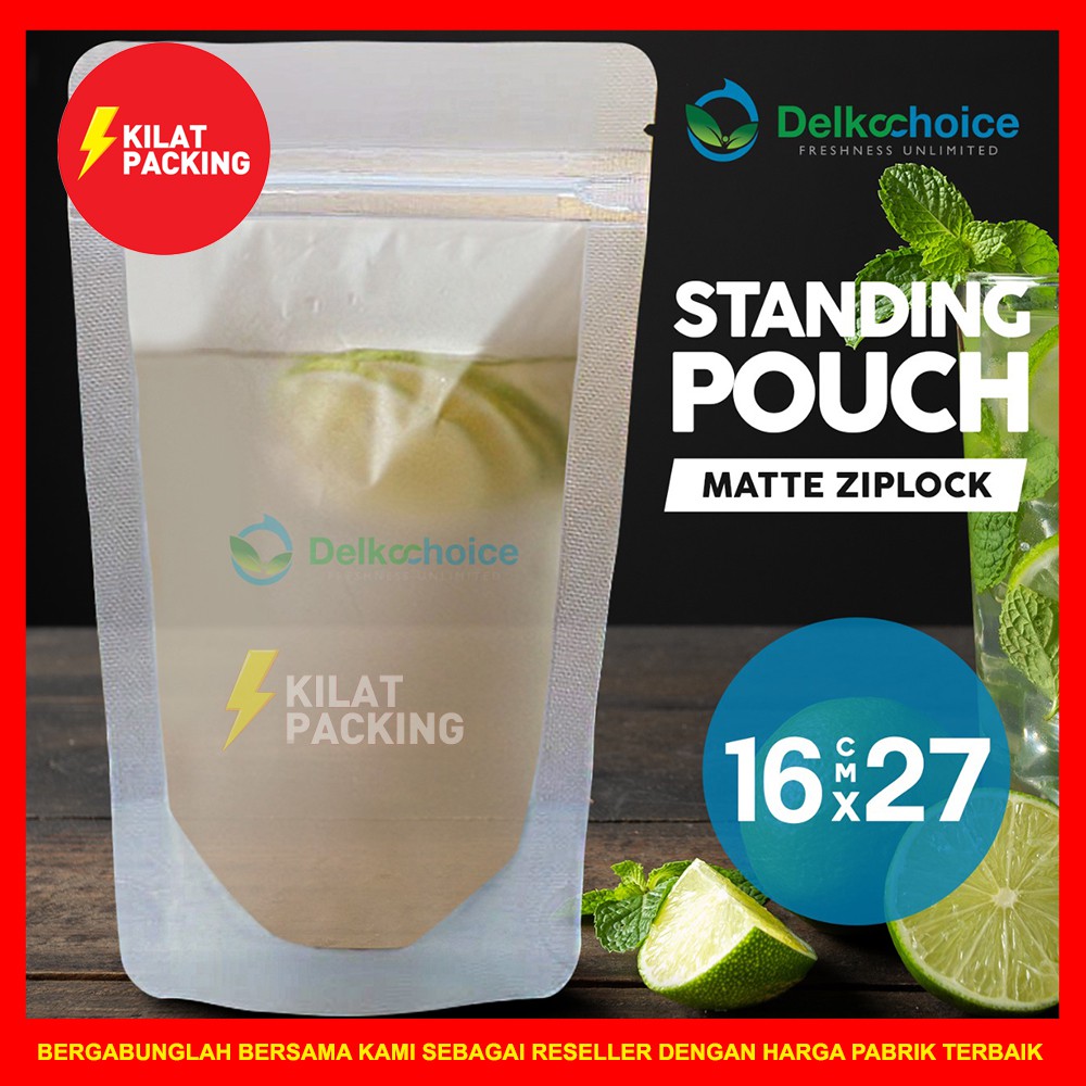 Jual STANDING POUCH MATTE DOFF ZIPLOCK PLASTIK KLIP KANTONG MAKANAN DAN ...