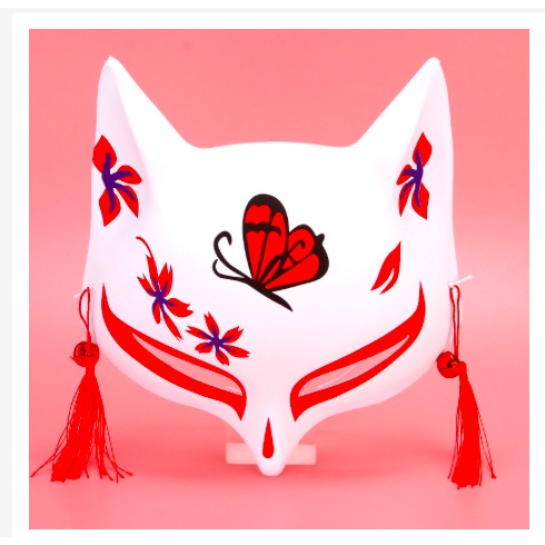 Jual Topeng Anime Jepang Rubah Kitsune Purple Eyes Fox Half Mask ...