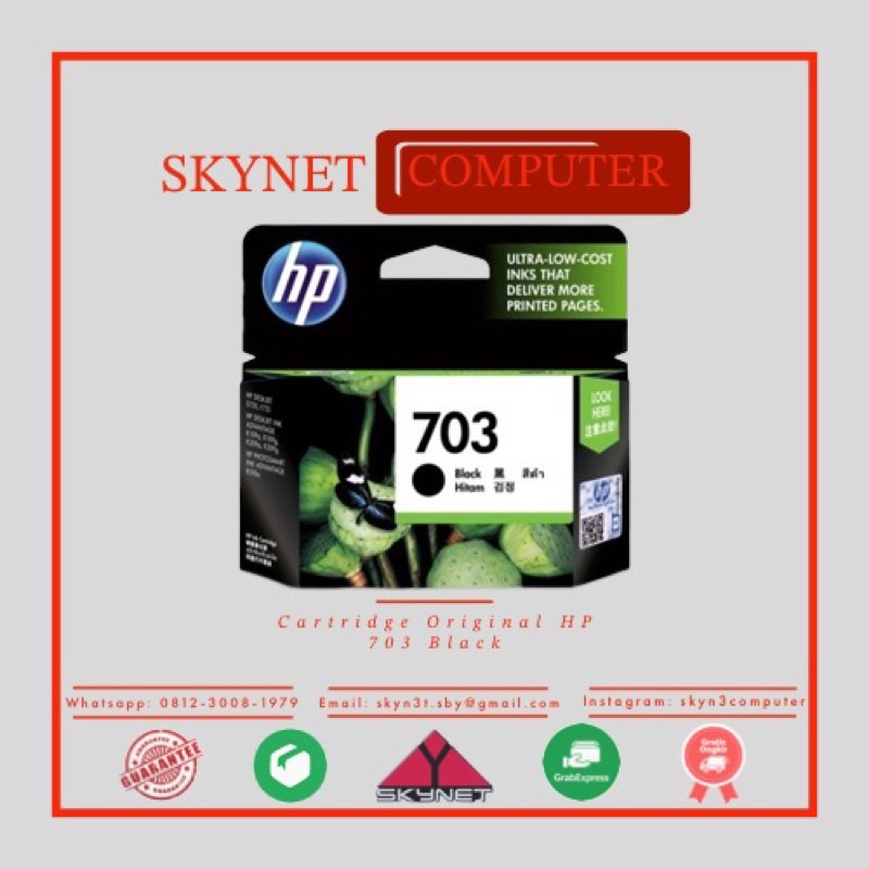 Jual Cartridge Original HP 703 Black | Shopee Indonesia