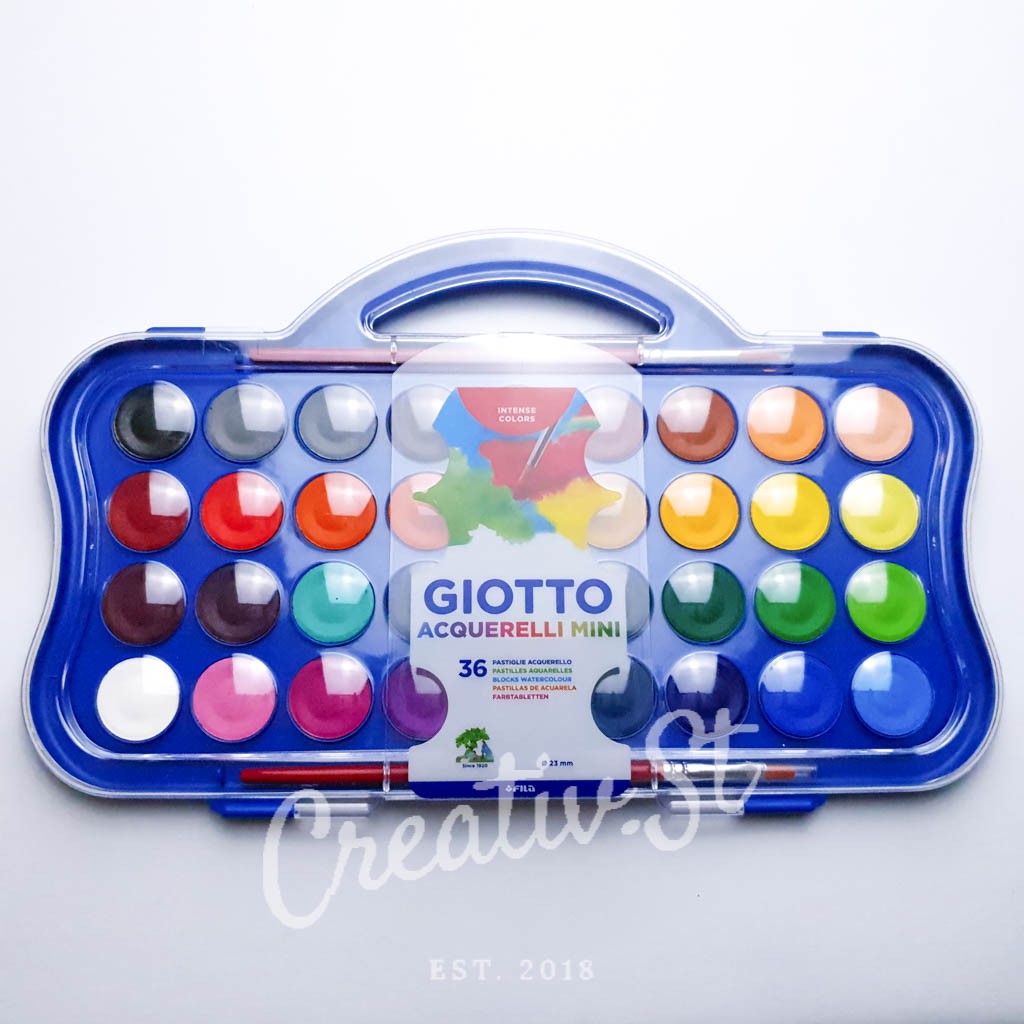 Jual GIOTTO Acquerelli Mini 36 Warna Cat Air 23 Mm Padat GIOTTO ...