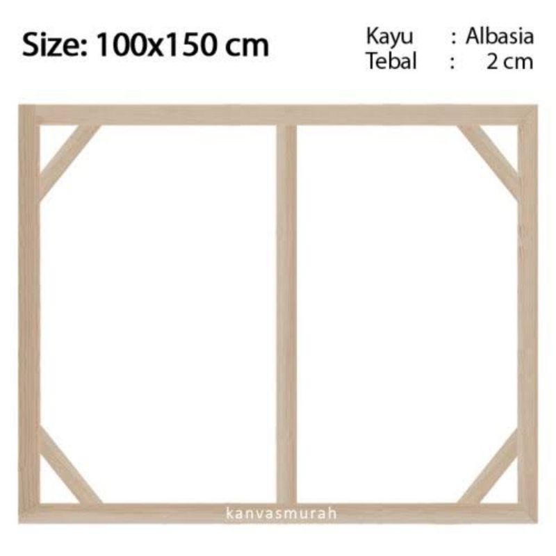 Jual SPANRAM KAYU / FRAME KANVAS LUKIS 100/100/100×110/100×120 | Shopee ...