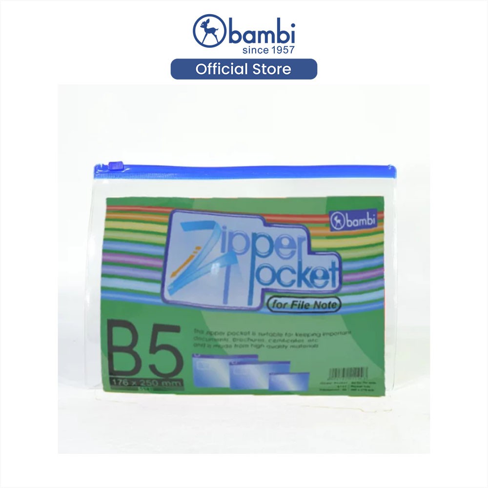 Jual Bambi Organizer Map Dokumen B5 Zipper Pocket Tipe PVC Transparant ...