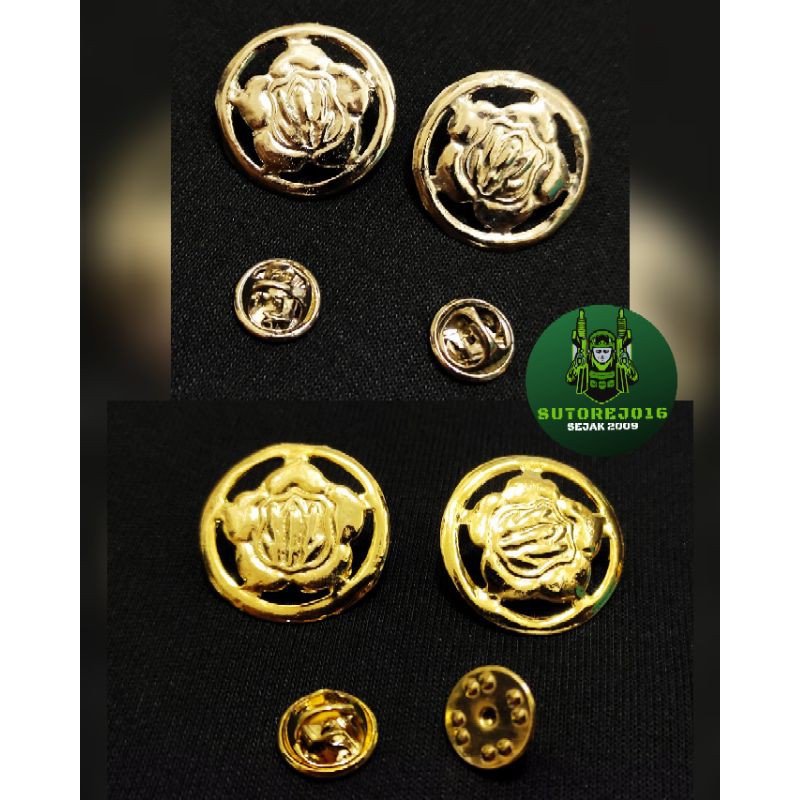 Jual monogram logam pin kerah baju logo satpam warna kuning dan putih ...