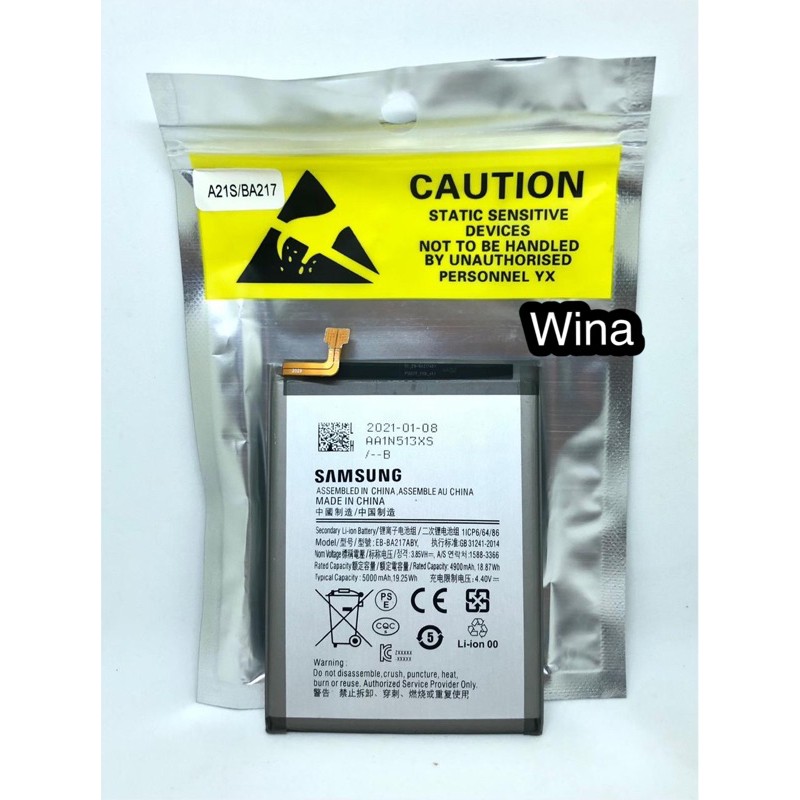 Jual Baterai samsung A21s original EB-BA217ABY | Shopee Indonesia