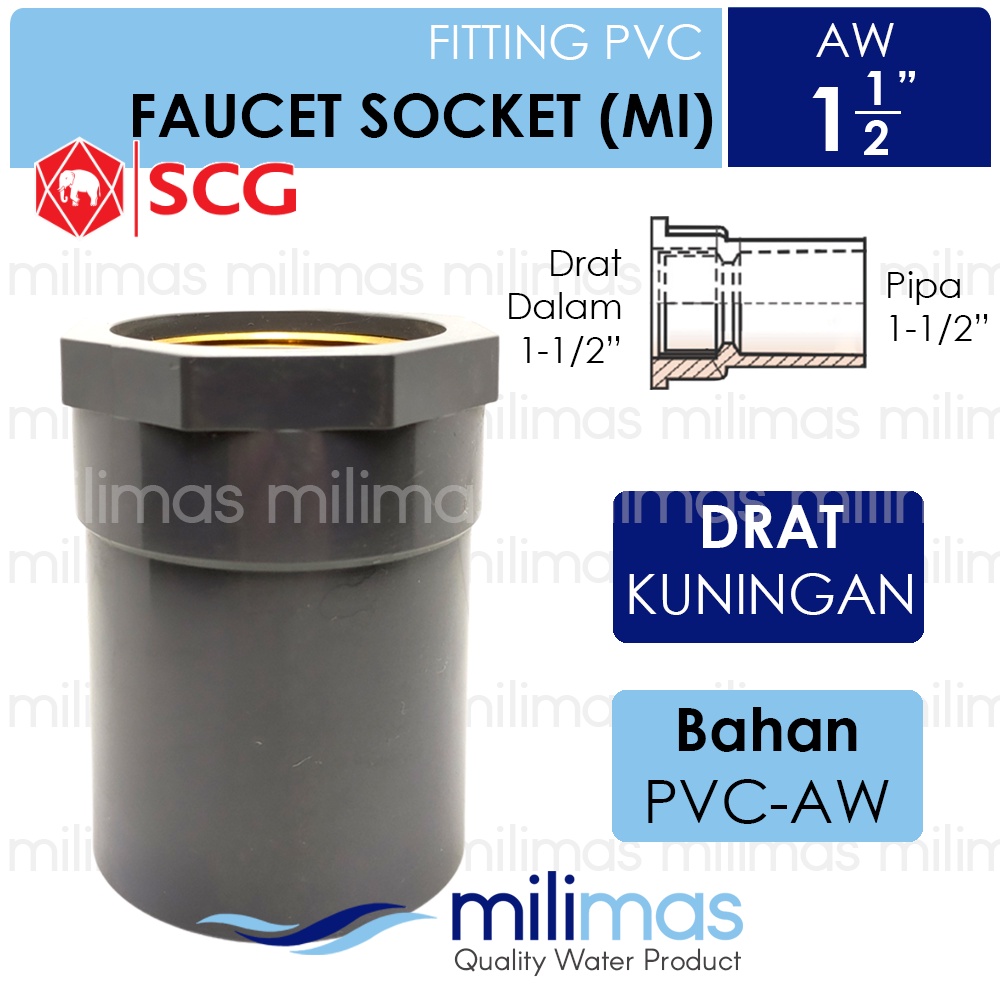 Jual SCG -FAUCET SOCKET REDUCER (MI) AW 1-1/2"-Sok Drat Dalam Metal-SDD ...