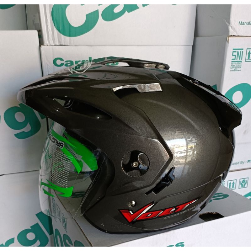 Jual Helm vog volt solid 2 visor half face | Shopee Indonesia
