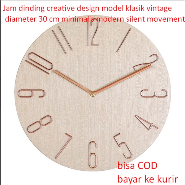 Jual Jam dinding creative design model klasik vintage diameter 30 cm ...