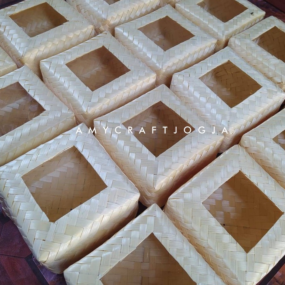 Jual Sepasang Besek 18 x 18 cm Mika Blicing/Besek Hias Mika/Besek ...