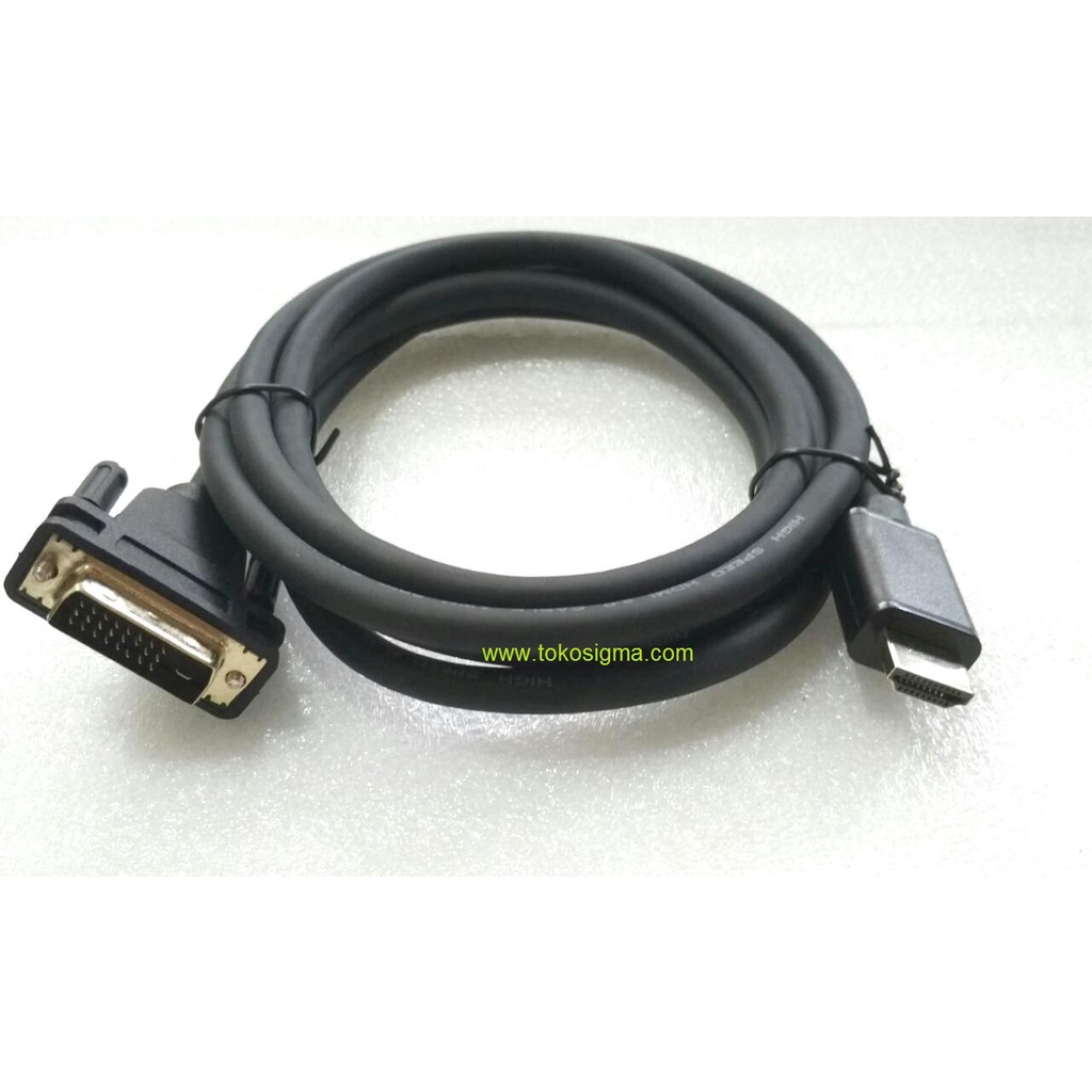 Jual Kabel Monitor PC DVI-D pin 24+1 male to HDMI male panjang 2 meter ...