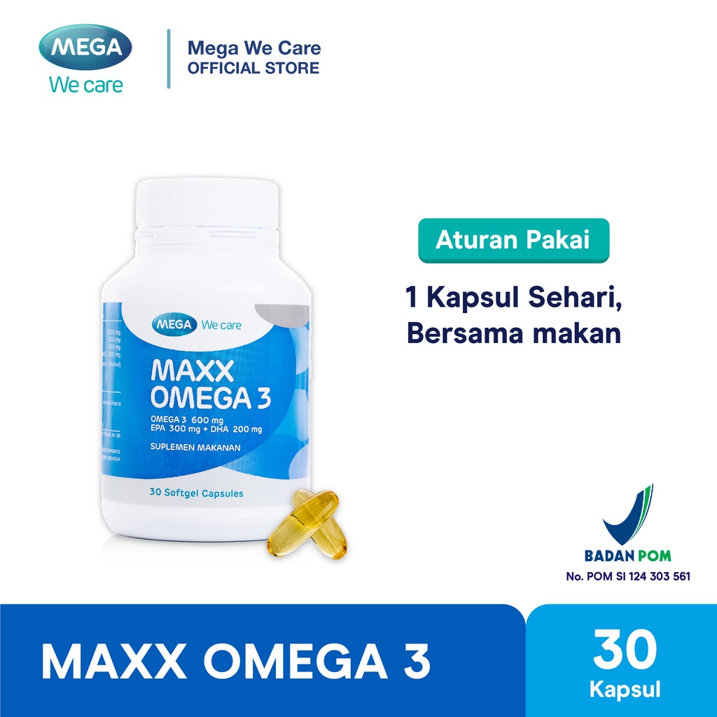 Jual Mega We Care Maxx Omega 3 / Menjaga Kadar Lemak Darah / Menurunkan ...
