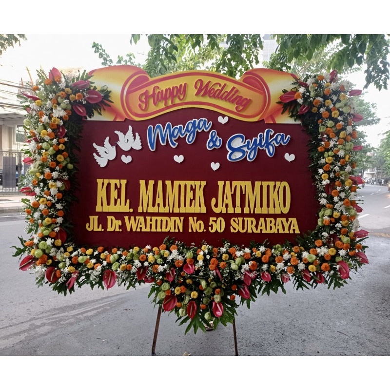 Jual Papan bunga ucapan Happy Wedding | Shopee Indonesia