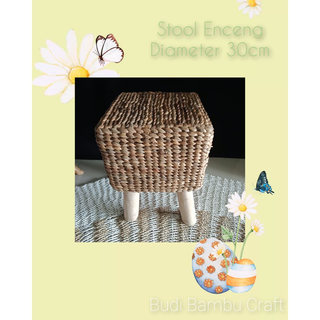 Jual Stool Anyaman Enceng Kotak Ukuran 30cm Murah | Shopee Indonesia