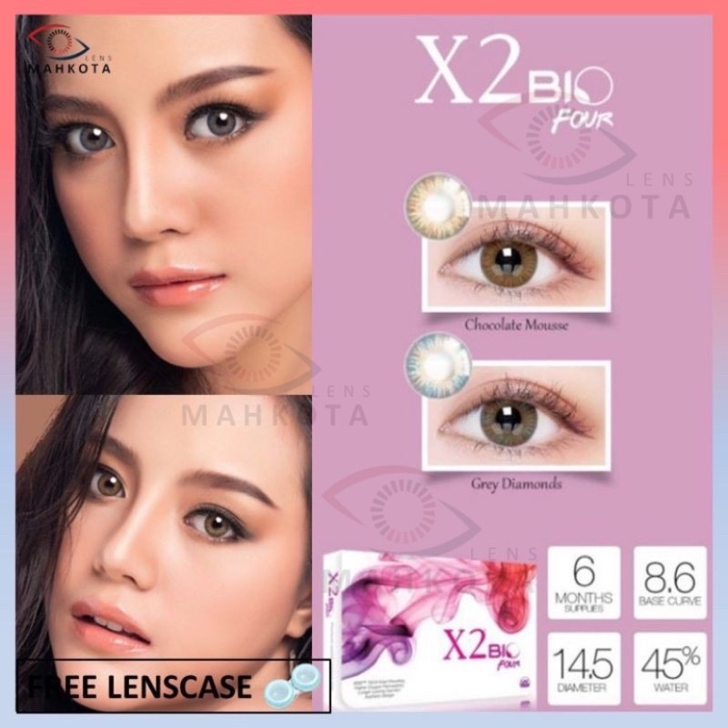 Jual Softlens X2 Bio Four / NORMAL & MINUS / GREY DIAMONDS & CHOCOLATE ...