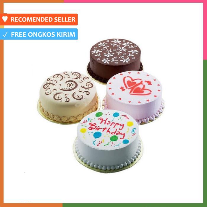 Jual 4 MOTIF CETAKAN CAKE BESAR HAPPY BIRTHDAY BUNGA FLOWER BALON HEART ...
