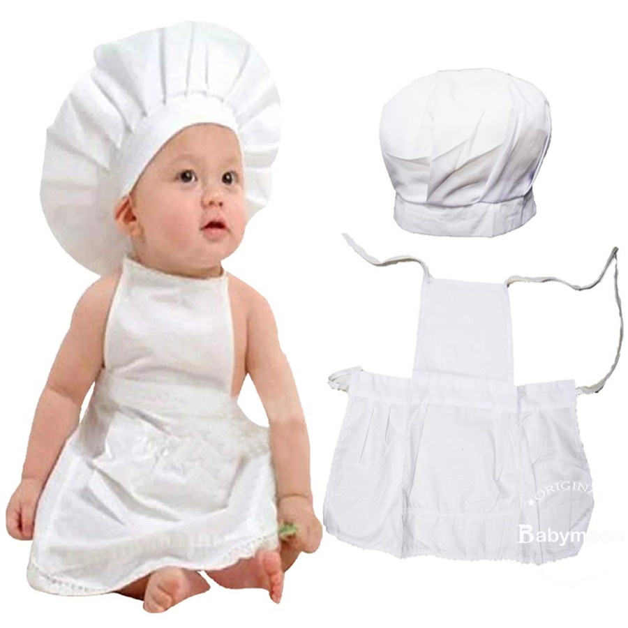 Jual Apron Celemek Set Bayi newborn Photoshoot Foto Chef Bayi | Shopee ...