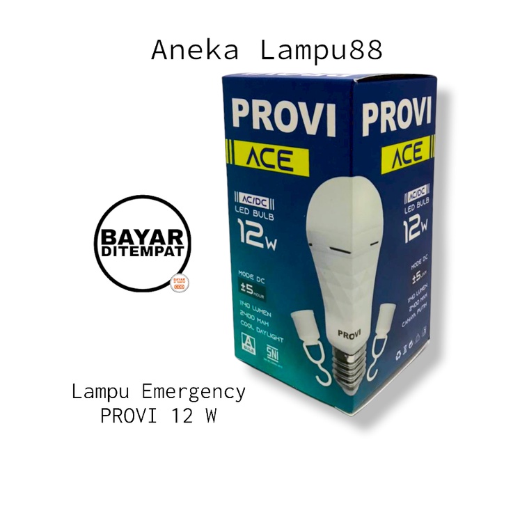 Jual LAMPU EMERGENCY 12 WATT PROVI ACE - BOHLAM LAMPU LED MAGIC 12 WATT ...
