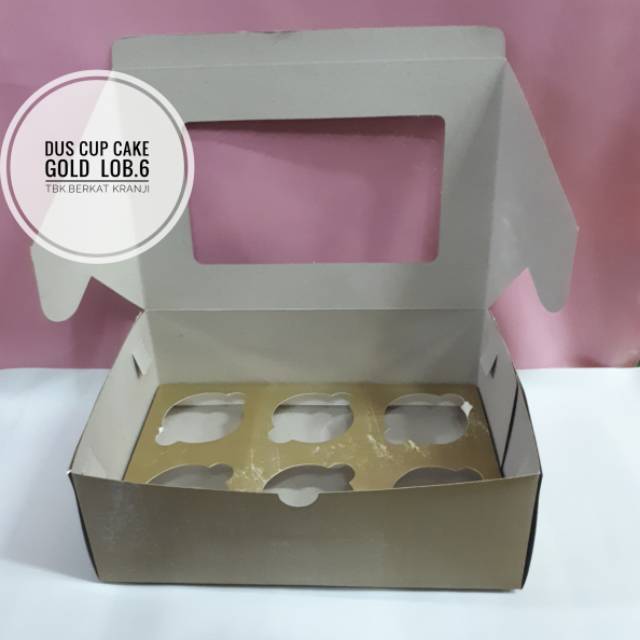 Jual Dus cup cake gold lob. 6 (1pcs) | Shopee Indonesia