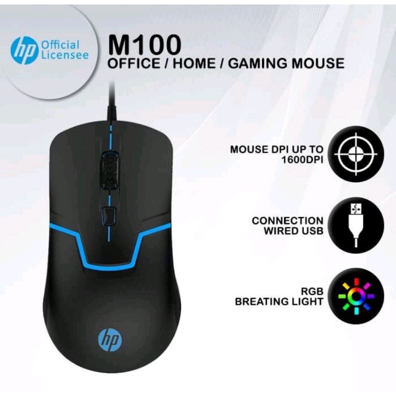 Jual HP Gaming Mouse USB M100 USB | Mouse USB M100 | Mouse HP Gaming ...