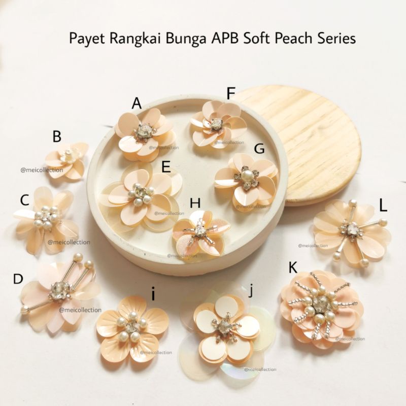 Jual (satuan) payet rangkai bunga 3D soft peach nude KOMPILASI | Shopee ...