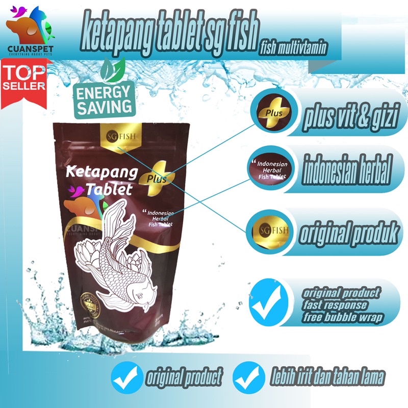 Jual Ekstrak Ketapang Tablet Plus 225 gram Vitamin C Ikan Hias | Shopee ...