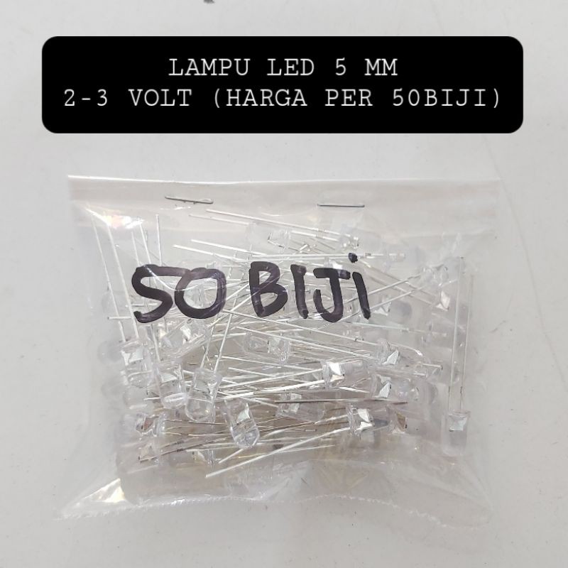 Jual (50 BIJI) Lampu Led 5 MM Berbagai Warna Merah Biru Hijau Kuning ...