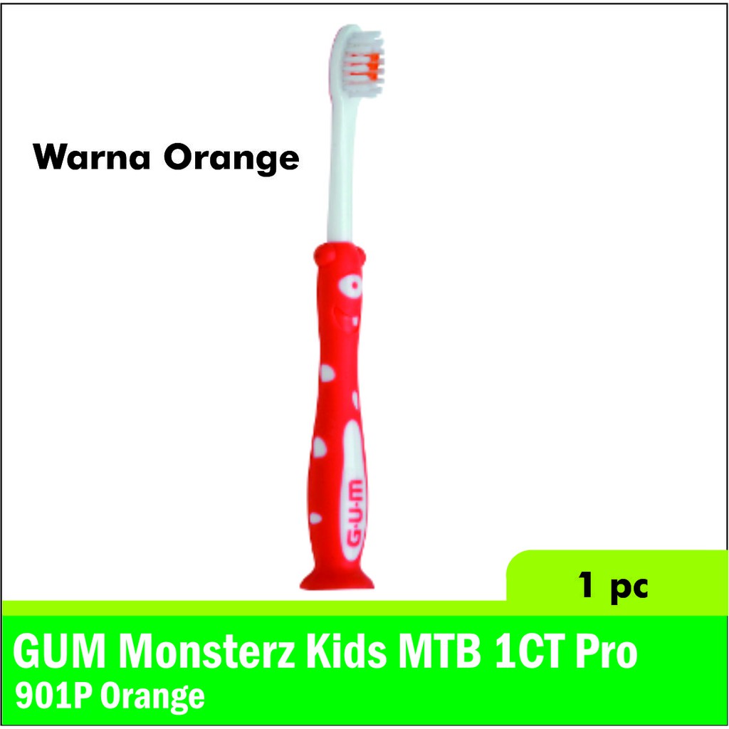 Jual 901P: GUM Kids Monsterz Manual Toothbrush, Ages 2+ - Orange ...