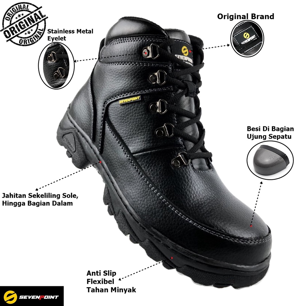 Jual Sepatu Safety Boots Pria Wanita Original Sevenpoint Septy Ujung ...