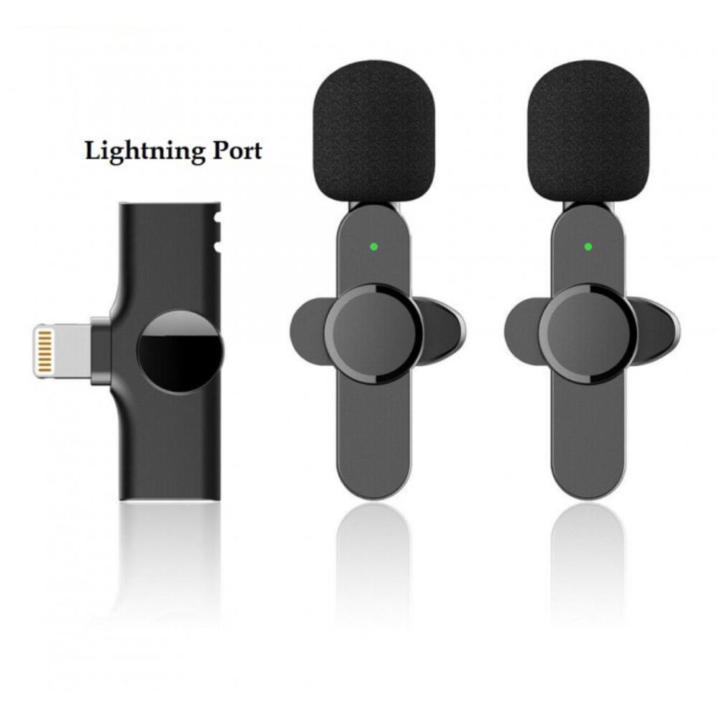 Jual MIC CLIP ON MINI PORTABLE WIRELESS 2IN1 MIC YOUTUBER LIVE VLOGGER ...