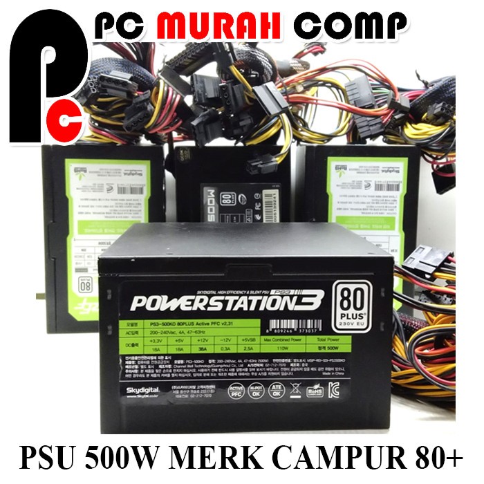 Jual Psu 500watt 80 Plus Power Supply 500Watt / 500Watt 80+ 80plus ...