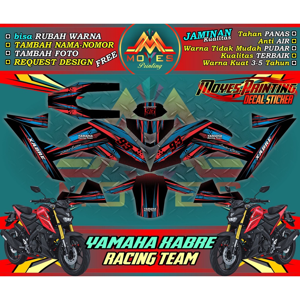 Jual Stiker Decal XABRE Full Body Motif Racing Team Stiker Full Body ...