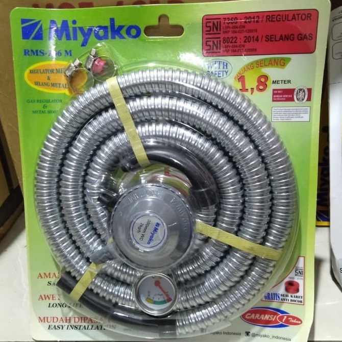 Jual Selang dan Regulator RMS206M Kompor Gas LPG Miyako RMS-206 M RMS ...