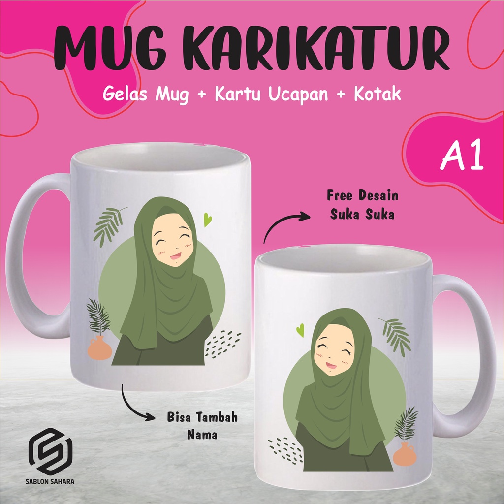 Jual MUG KARIKATUR ISLAMI / MUG KARTUN ISLAMI /MUG SOUVENIR /CUSTOM MUG ...