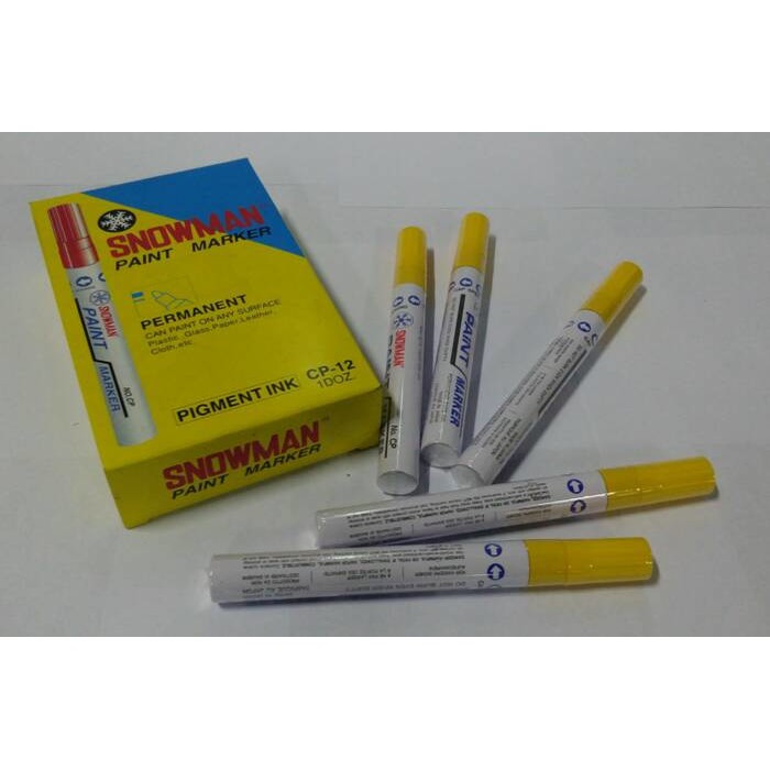 Jual Spidol snowman paint marker Kuning CP-12 | Shopee Indonesia