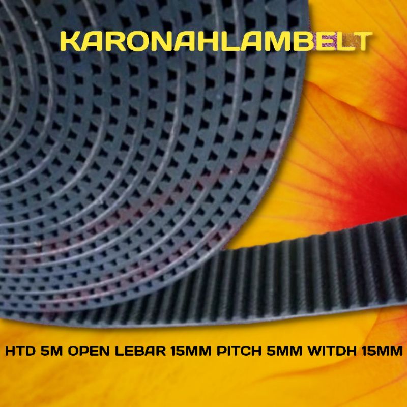 Jual TIMING BELT HTD5M LEBAR 15MM 1 METER RUBBER OPEN WIDTH 15MM PITCH 5MM | Shopee Indonesia