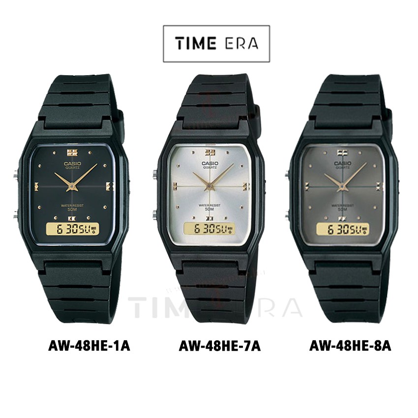 Jual Casio Original AW-48HE / AW48HE - Wanita - Analog - Dual Time ...