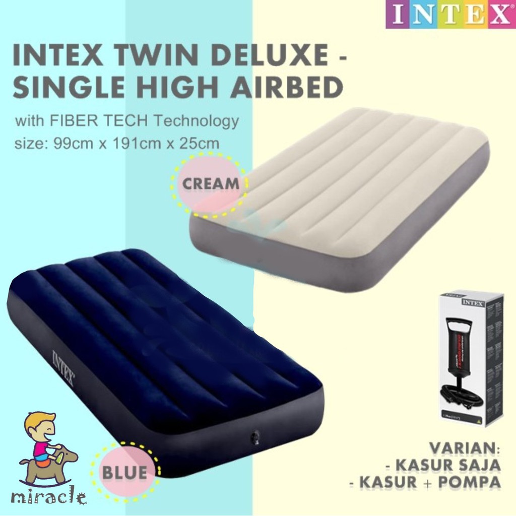 Jual PAKET KASUR ANGIN SINGLE INTEX 64707 / 64757 TWIN DELUXE SINGLE ...