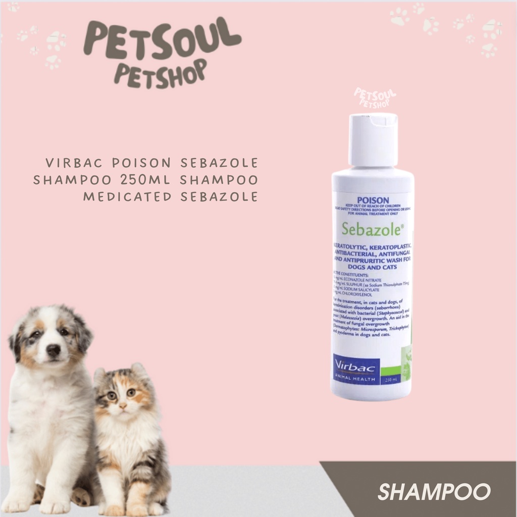 Jual Virbac Poison Sebazole Shampoo 250ml Shampoo Medicated Sebazole ...