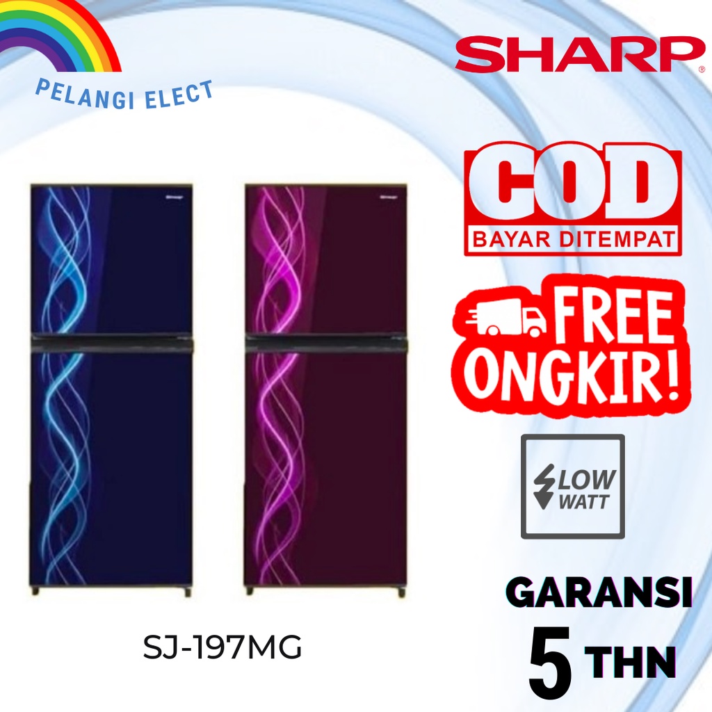 Jual ( KHUSUS JABODETABEK ) Kulkas 2 Pintu Sharp Sj 197 ND VP/VB Kirey ...