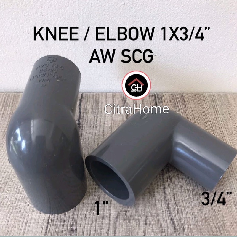 Jual Reducing Knee/Verlop Knee PVC 1 x 3/4” AW SCG | Shopee Indonesia