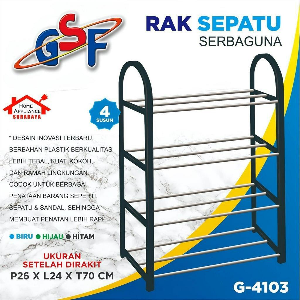 Jual Rak Tempat Sepatu Sandal Sendal Susun 4 - Tingkat Empat Bahan ...