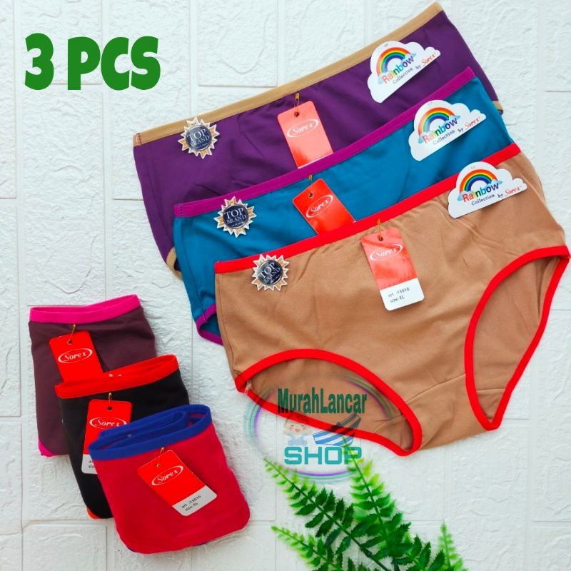 Jual Celana Dalam Wanita Sorex 15016 Rainbow | Cd Perempuan Karet Kecil Remaja Sampai Dewasa ...