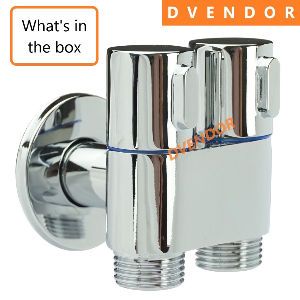 Jual DOUBLE ANGLE VALVE STOP KRAN CABANG 2 OUTLET 2 SWITCH KERAN BIDET ...