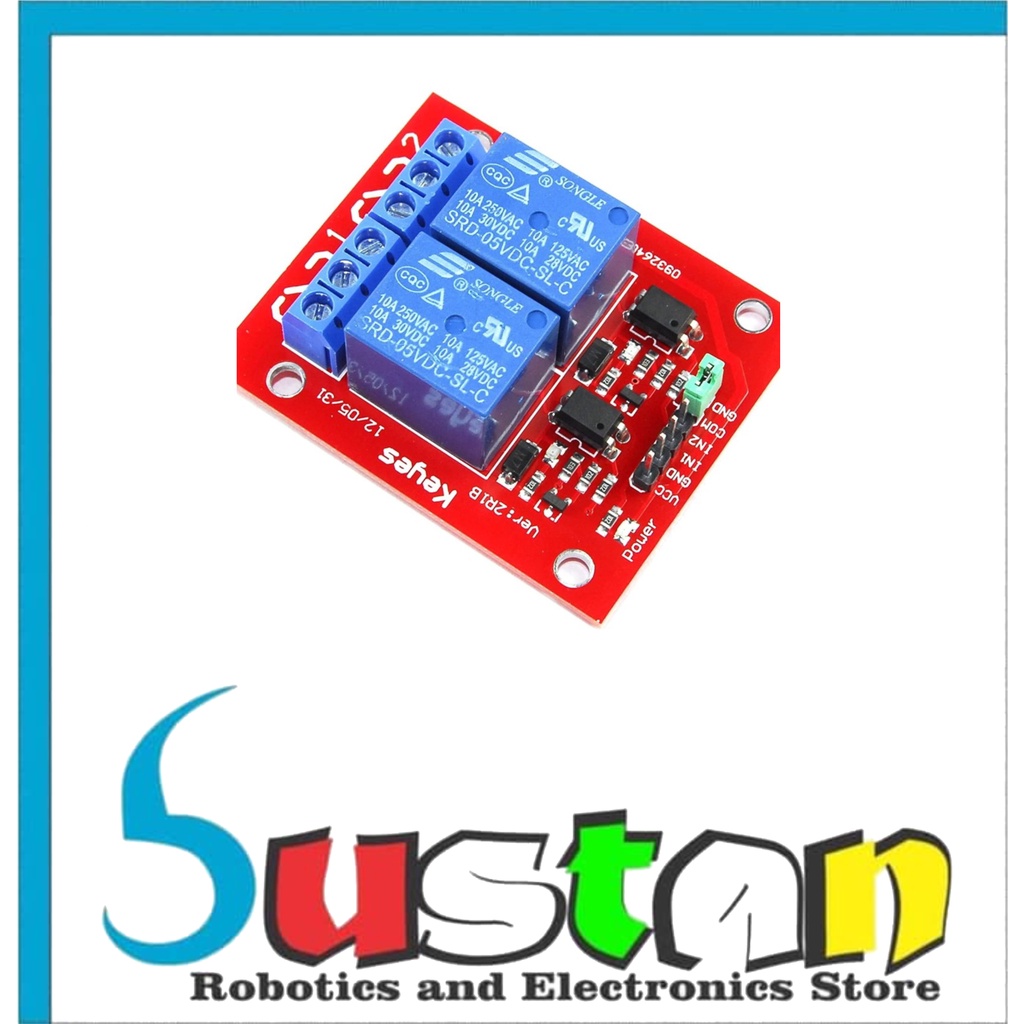 Jual RELAY 5V 2 CHANNEL MODULE KEYES MODULE FUNDUINO 250V AC 10A SRD 5V ...