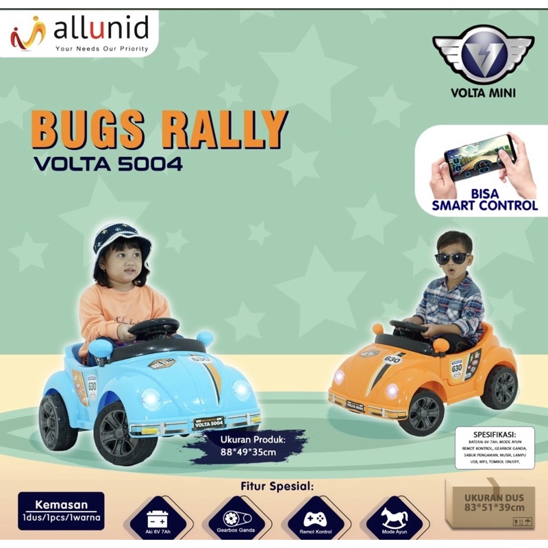 Jual (PROMO) Mobil Aki SHP Volta Mini Classy 5004 Bugs Rally ( REMOTE ...