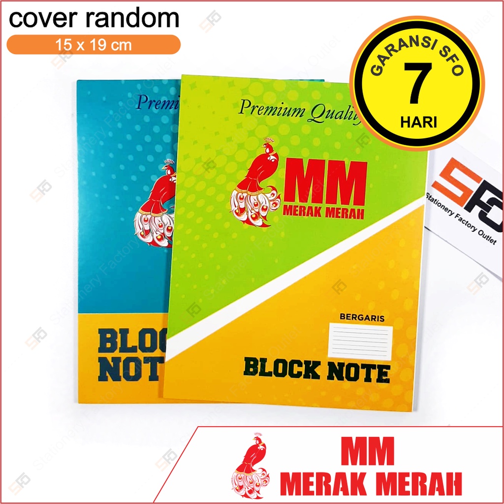 Jual Block Note Merak Merah - Double SIde Ruled Bergaris | Shopee Indonesia