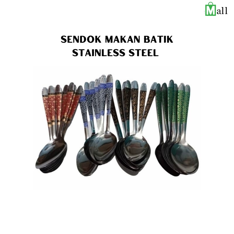 Jual SB12-(ORIGINAL STAINLESS STEEL)1LUSIN SENDOK BATIK/MAKAN | Shopee ...