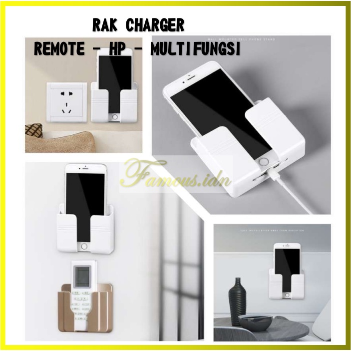 Jual FMS Rak Charger Holder HP Tempel HP Dinding 2 in 1 Hook Tempat HP ...
